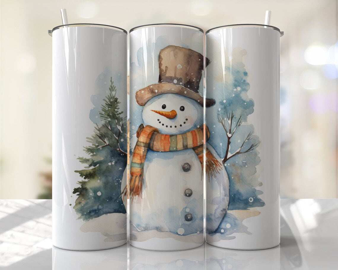 Snowman Christmas 20 oz Tumbler Sublimation Transfer – Rusty Rocker ...