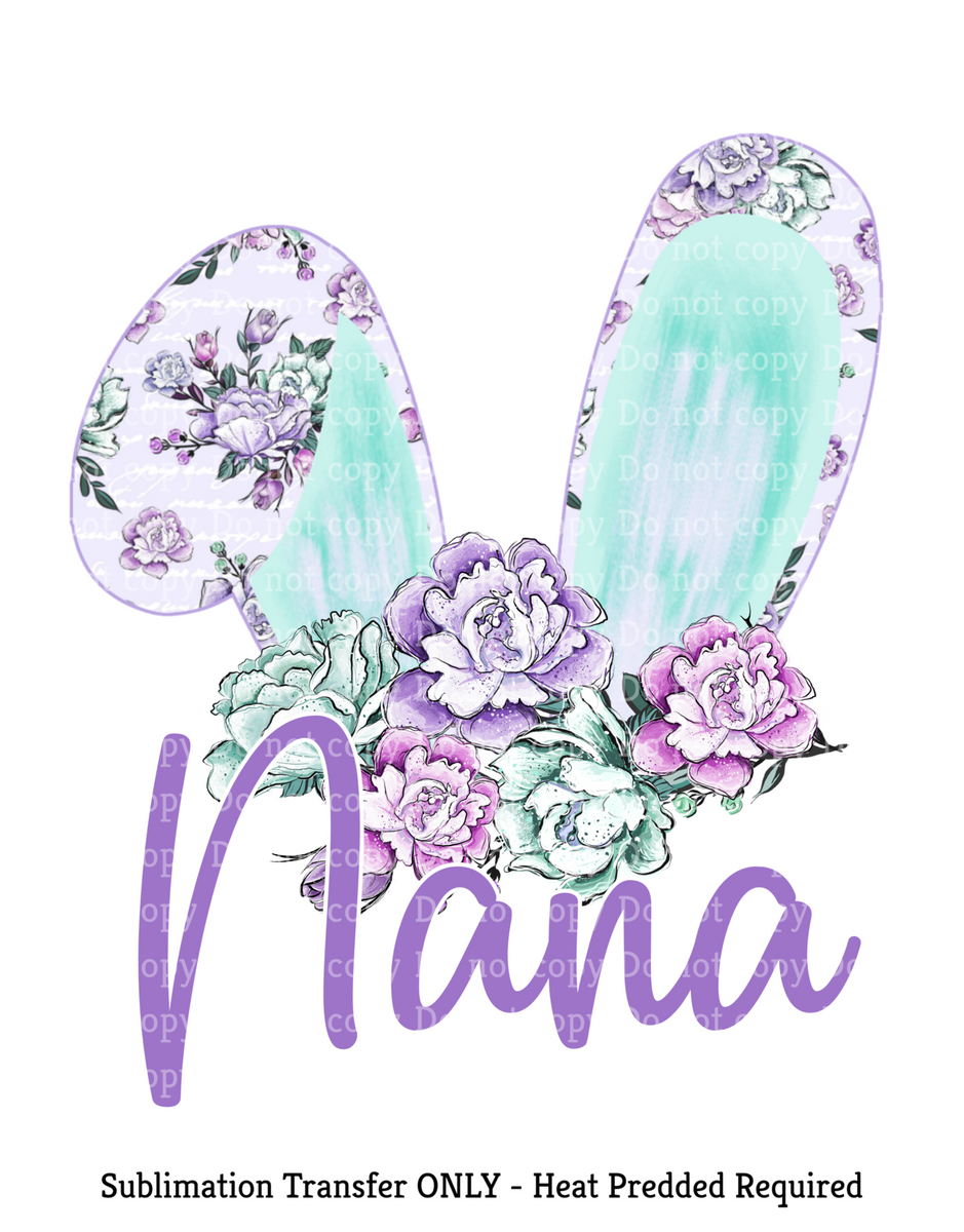 Nana Bunny ears Sublimation Transfer – Rusty Rocker Transfers
