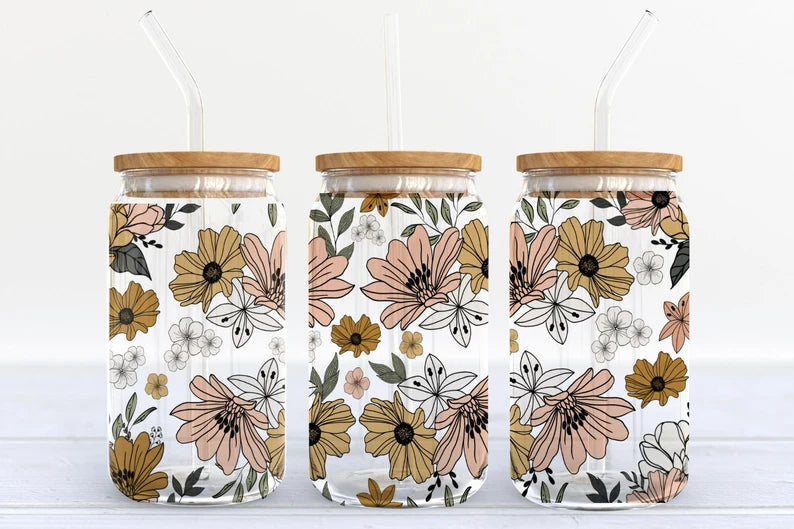 Floral Wrap 16 oz Libby Can Sublimation Transfer – Rusty Rocker Transfers